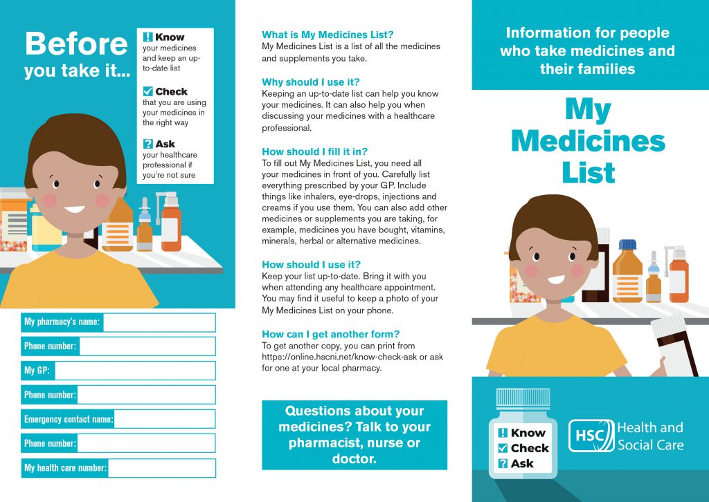 My Medicines List - DOH/HSCNI Strategic Planning and Performance Group ...