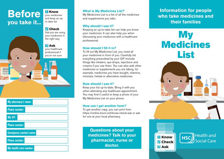 My Medicines List - DOH/HSCNI Strategic Planning and Performance Group ...